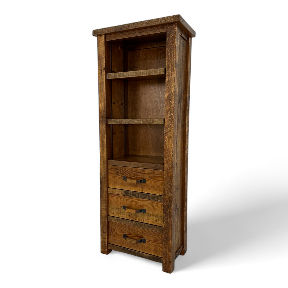Scripter Reclaimed Wood Bookshelf with Drawers - Amish Furniture ...